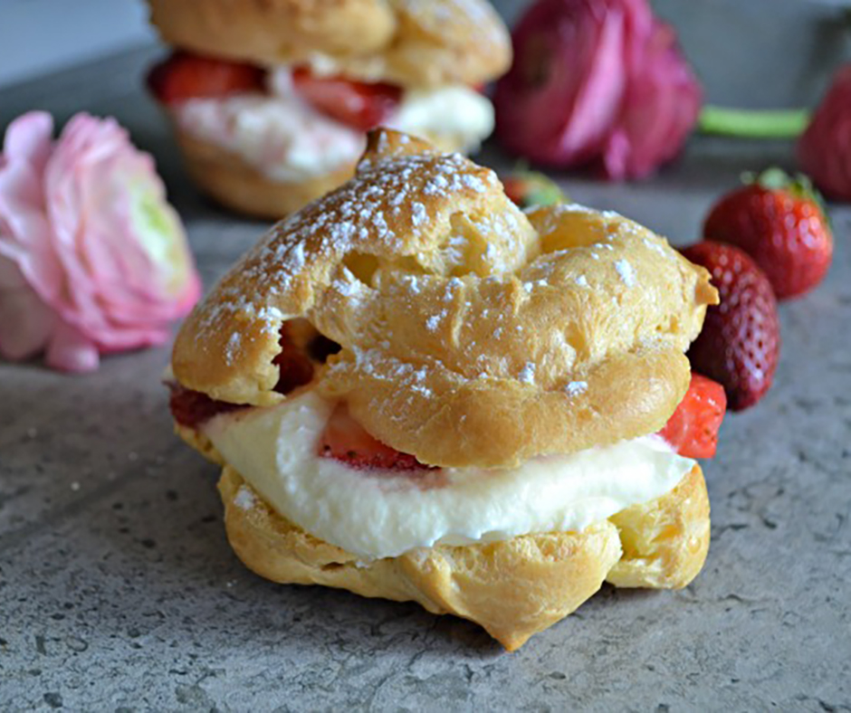 Strawberry White Chocolate Cream Puffs • The Inspired Home